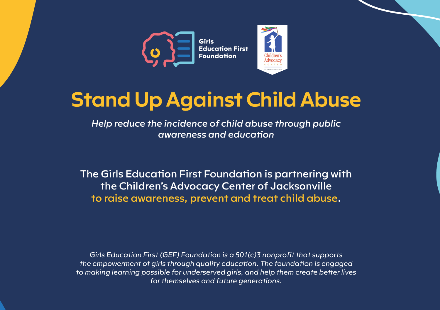 Stand Up against Child Abuse – Girls Education First Foundation